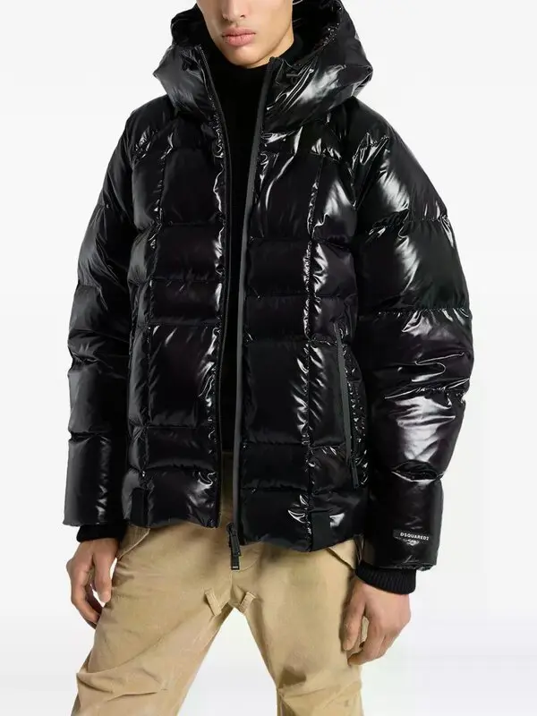 Dsquared2 Quilted Hooded Down Jacket - Black