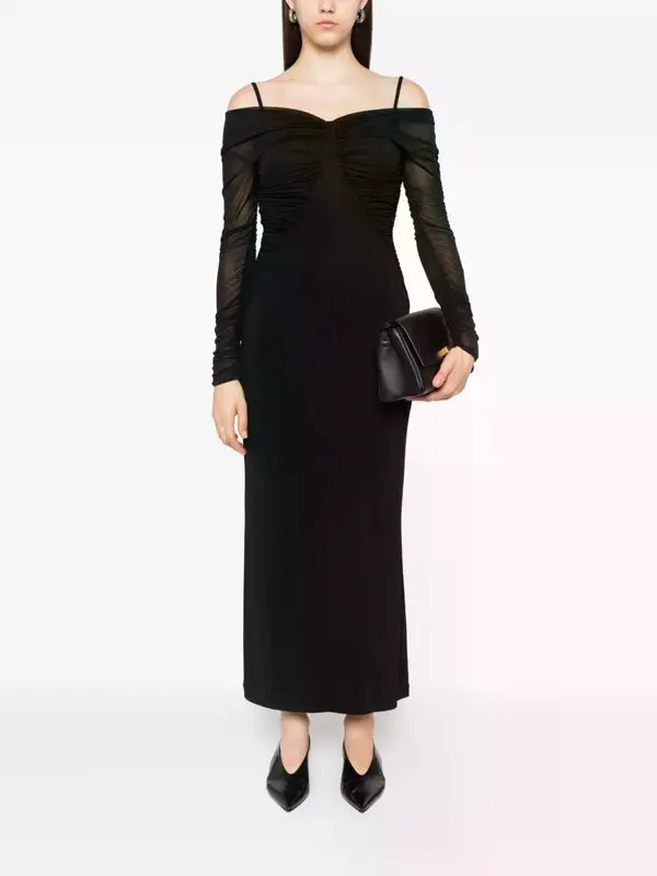 Max Mara Off-shoulder Draped Dress