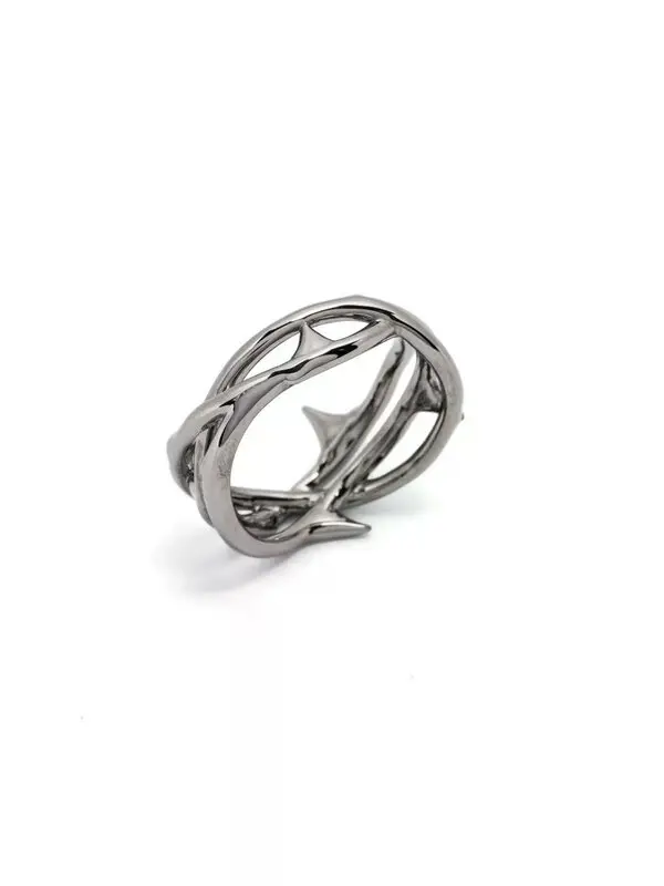 SHAUN LEANE Sterling Rose Thorn Triple Band Ring