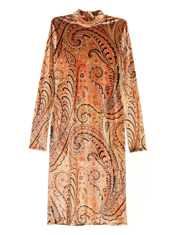 Etro Paisley-print Midi Dress - Neutrals
