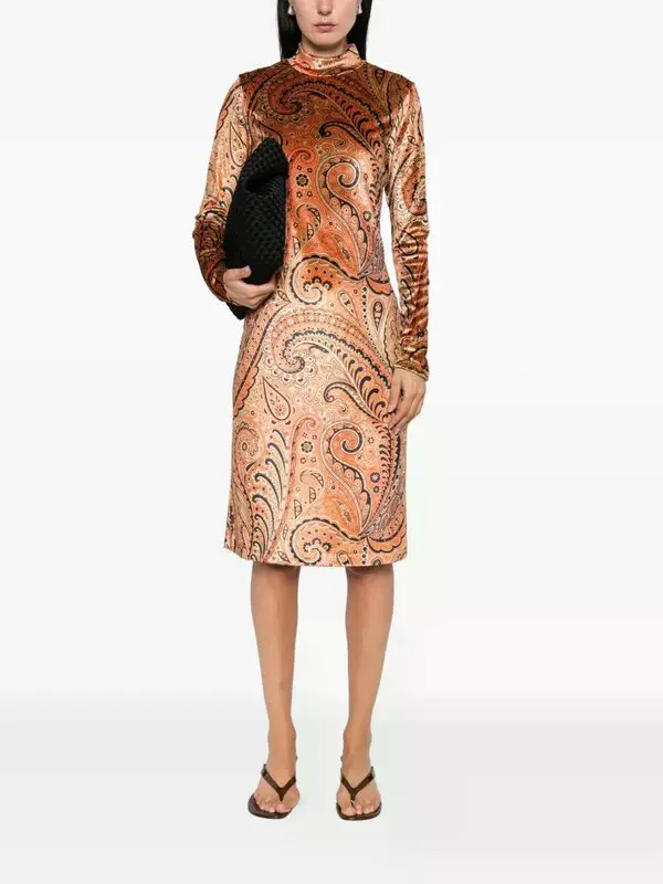 Etro Paisley-print Midi Dress - Neutrals