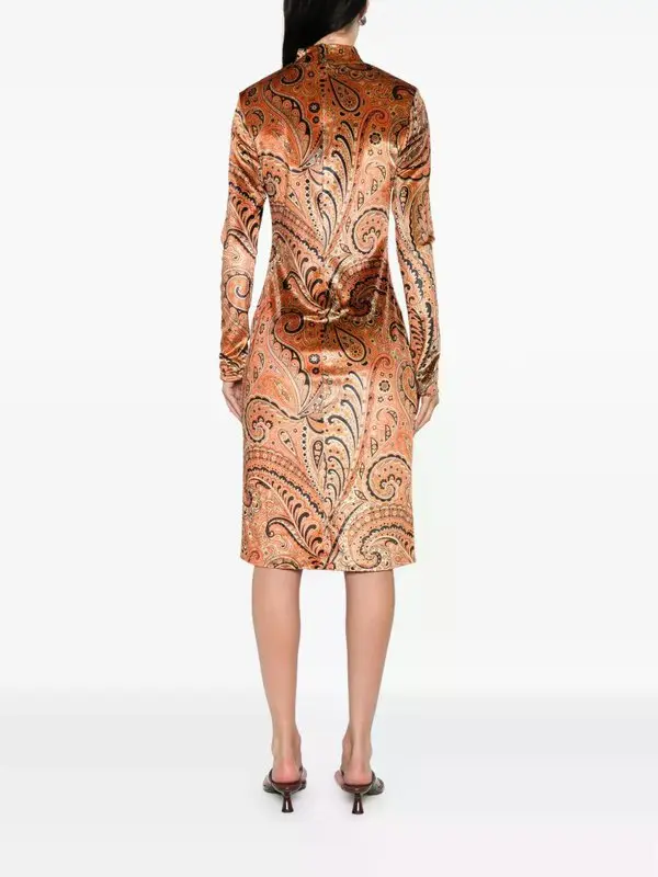 Etro Paisley-print Midi Dress - Neutrals