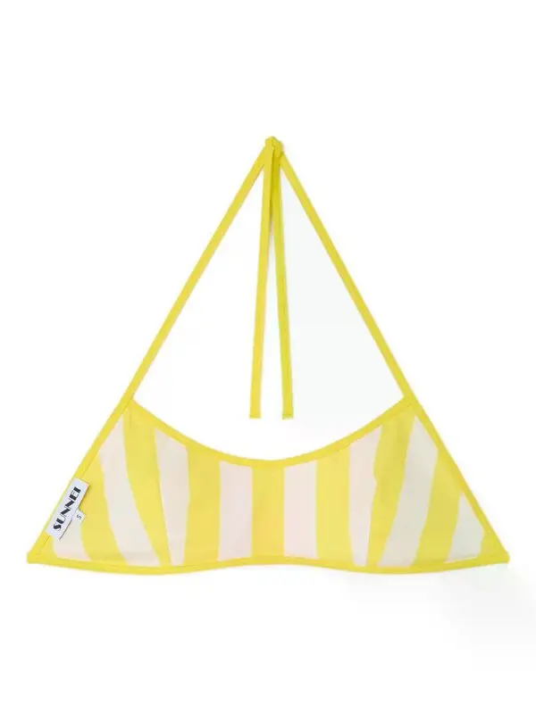 Sunnei Reversible Triangle Bikini Top - Yellow
