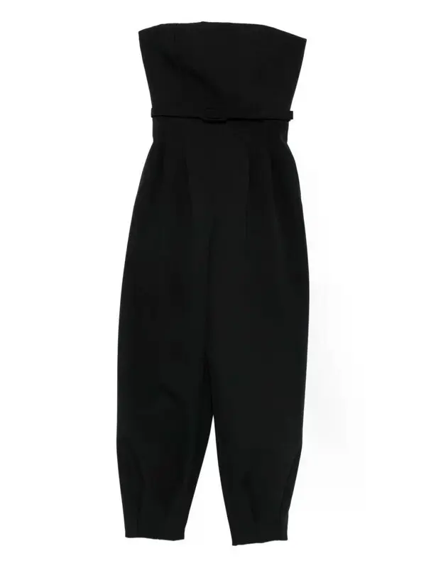 Max Mara Strapless Belted Jumpsuit - Black