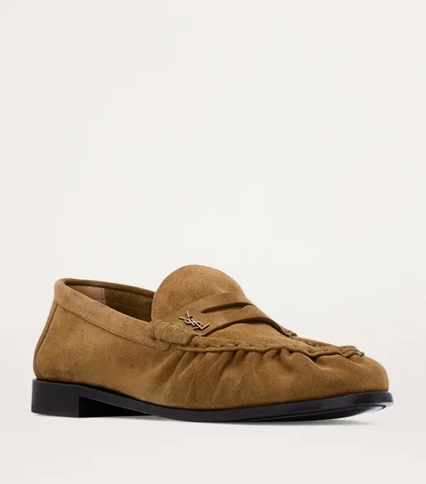 Saint Laurent Suede Loafers - Nude