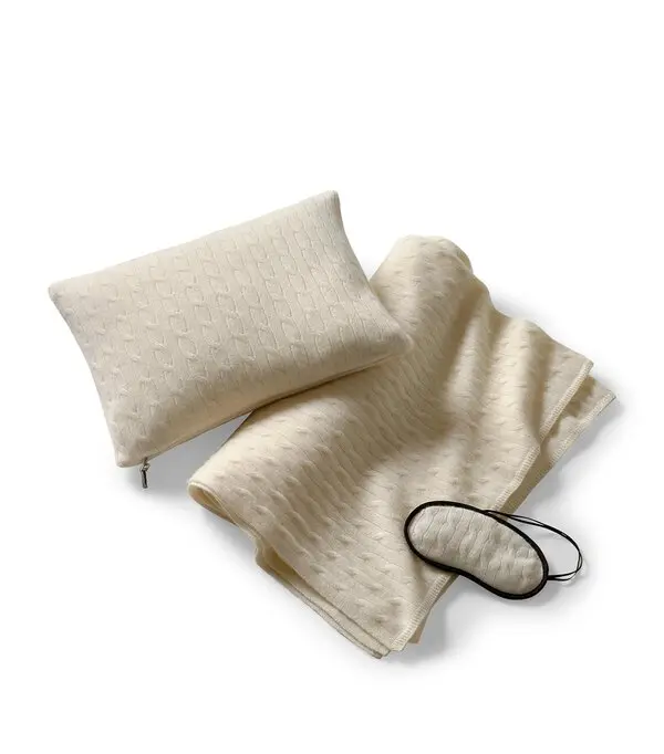 Ralph Lauren Cashmere Cable-knit Travel Set - Ivory