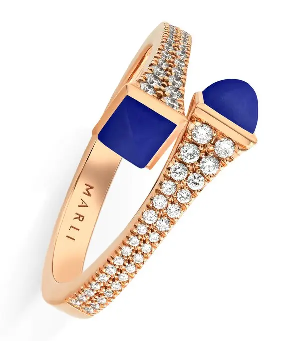 MARLI NEW YORK Diamond And Lapis Lazuli Cleo Ring - Rose Gold