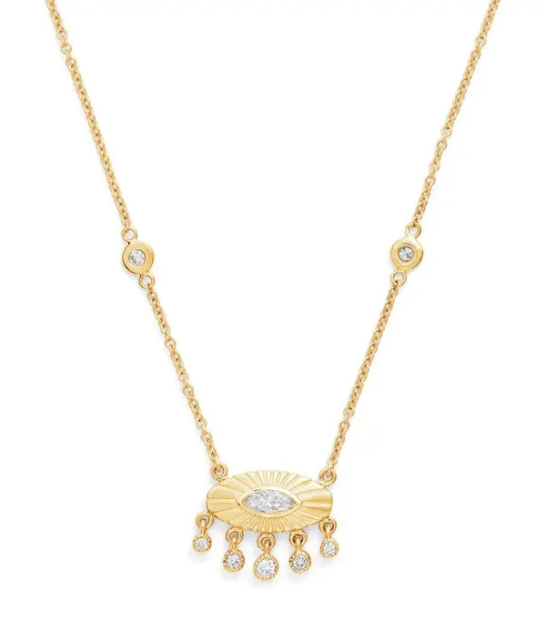 Jacquie Aiche Evil Eye Shaker Necklace - Gold