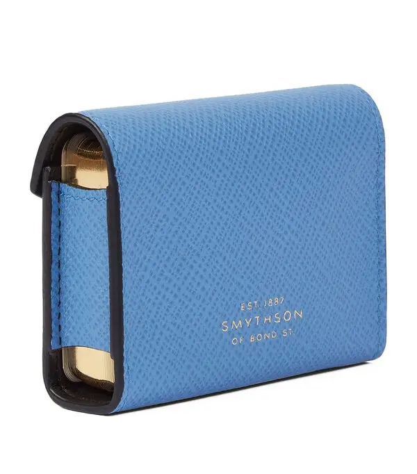 Smythson Leather Panama Playing Card Case - Blue