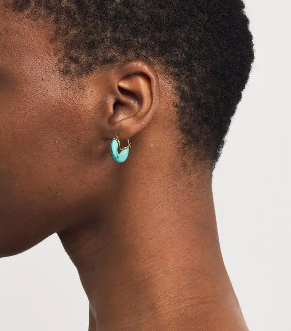 Anni Lu Petit Swell Hoop Earrings Blue Editorialist