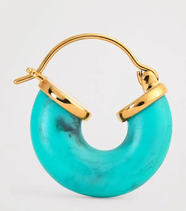 Anni Lu Petit Swell Hoop Earrings Blue Editorialist - Main Image