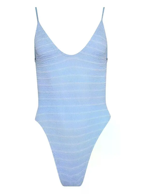 Bond Eye Textured-stripe Swimsuit - Blue