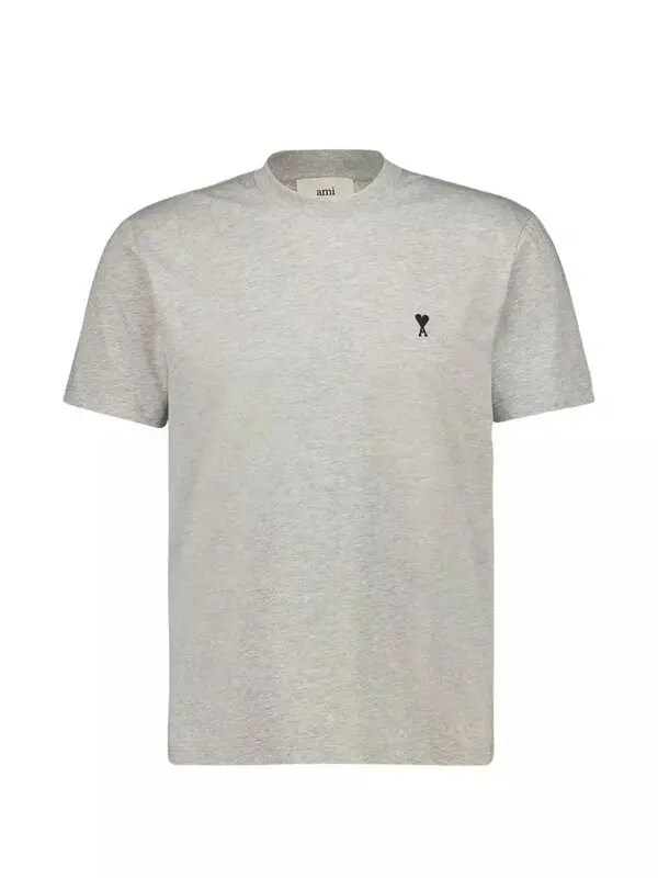 AMI Paris De Coeur Cotton T-shirt - Grey