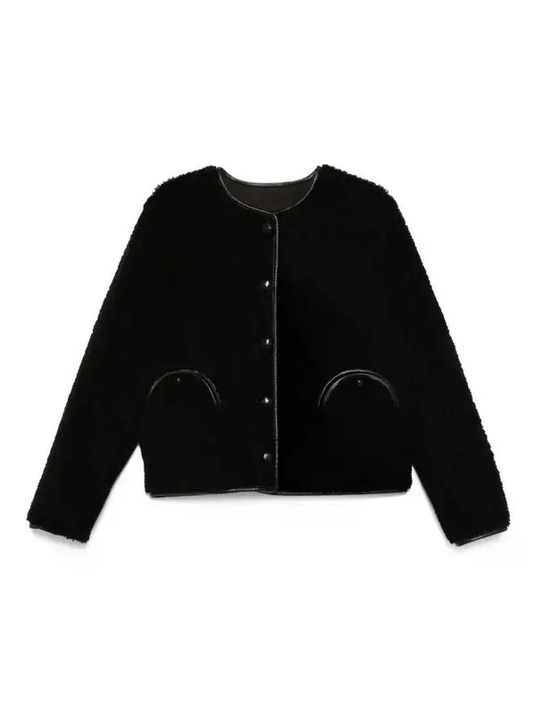 BLAZÉ MILANO Button-fastening Sheepskin Jacket - Black