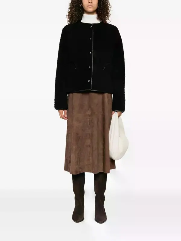 BLAZÉ MILANO Button-fastening Sheepskin Jacket - Black