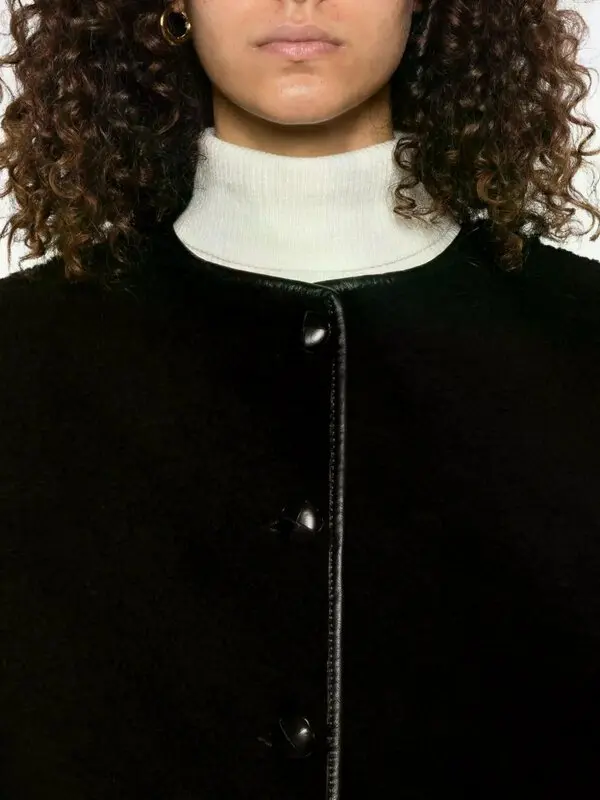 BLAZÉ MILANO Button-fastening Sheepskin Jacket - Black