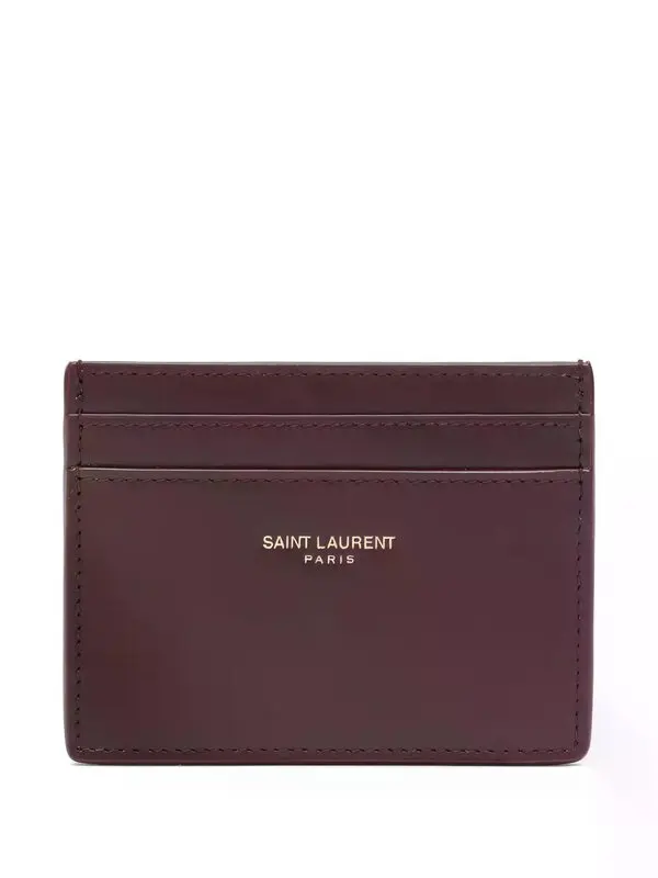 Saint Laurent Leather Cardholder - Red