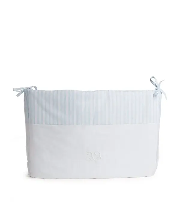 TARTINE ET CHOCOLAT Cotton Striped Bed Bumper - Blue