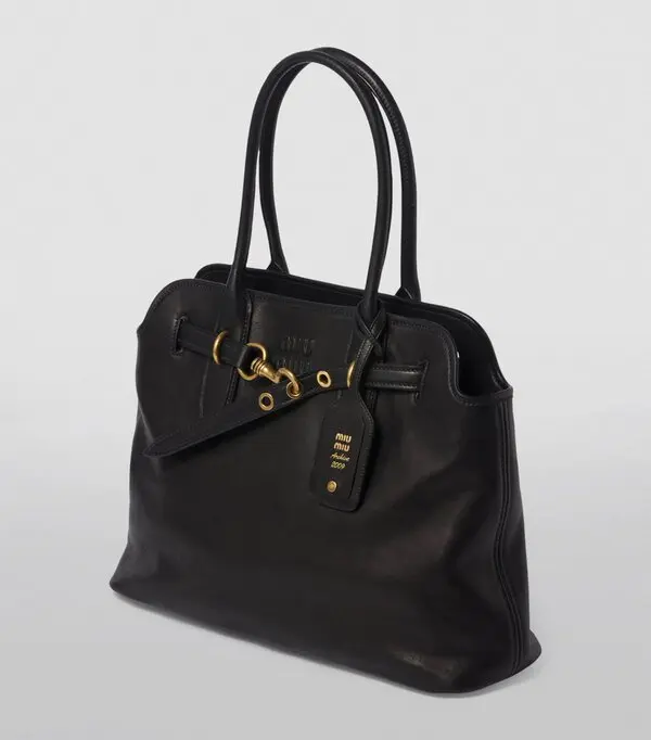 Miu Miu Nappa Leather Aventure Top-handle Bag - Black