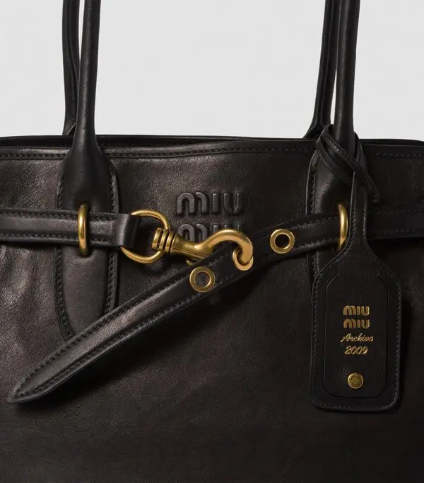 Miu Miu Nappa Leather Aventure Top-handle Bag - Black