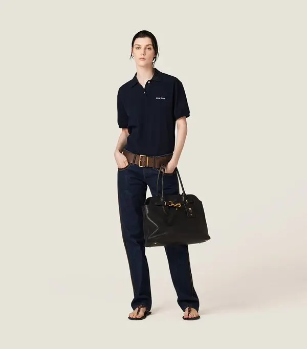Miu Miu Nappa Leather Aventure Top-handle Bag - Black