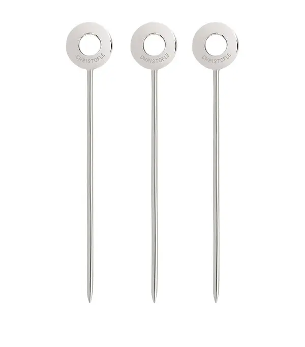 Christofle Stainless Steel Oh De Cocktail Picks - Silver