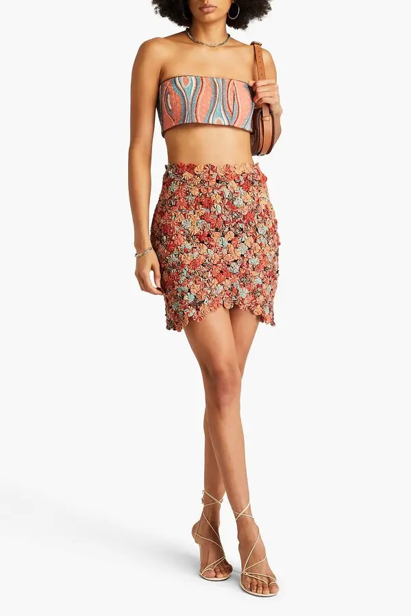 Ulla Johnson Isa Strapless Printed Cotton Bra Top