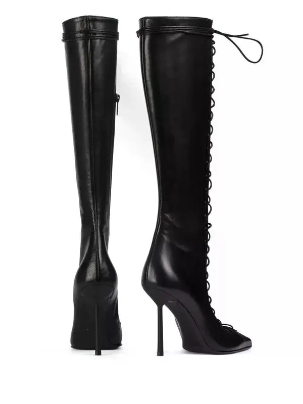LE SILLA 100mm Colette Lace-up Pointed-toe Boots