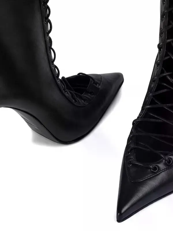 LE SILLA 100mm Colette Lace-up Pointed-toe Boots