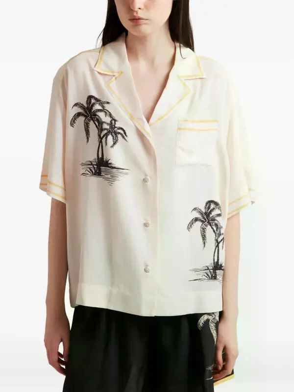 Zimmermann Palm Tree-print Camp Shirt
