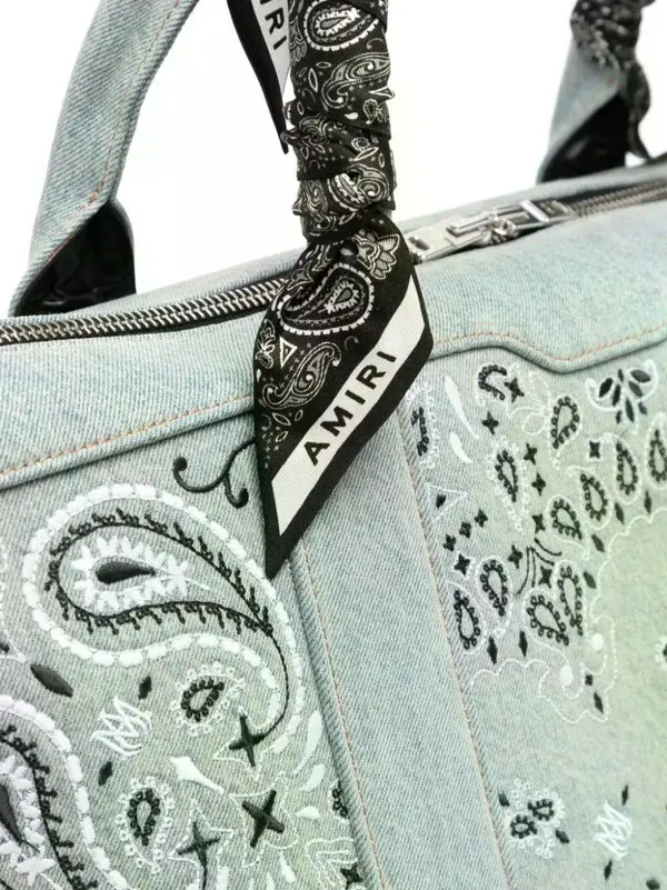 Amiri Bandana-embroidery Denim Holdall