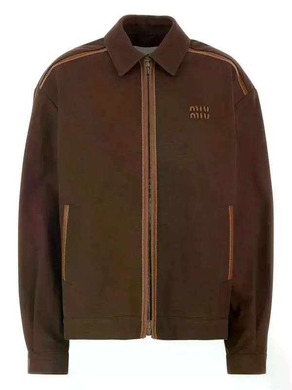 Miu Miu Leather-trimmed Cotton Jacket