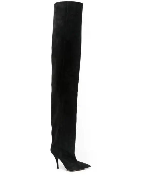 Paris Texas 110mm Suede Boots - Black