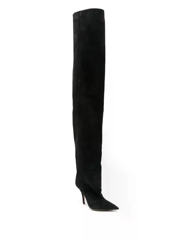 Paris Texas 110mm Suede Boots - Black