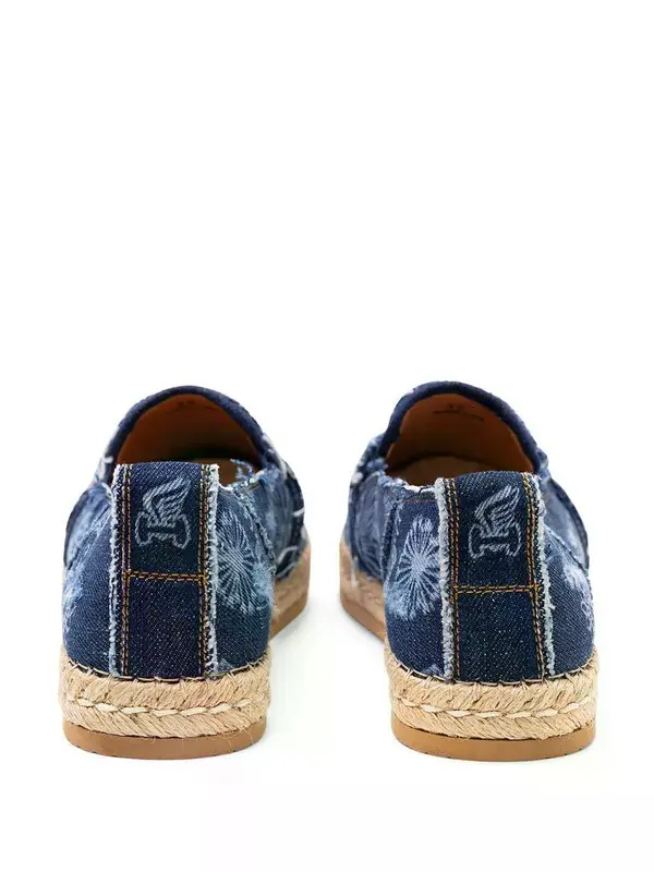 Hogan Denim Floral Espadrilles