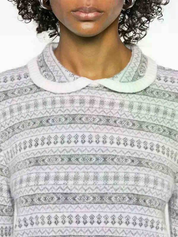 Thom Browne Fair Isle-jacquard Peter Pan Collar Sweater