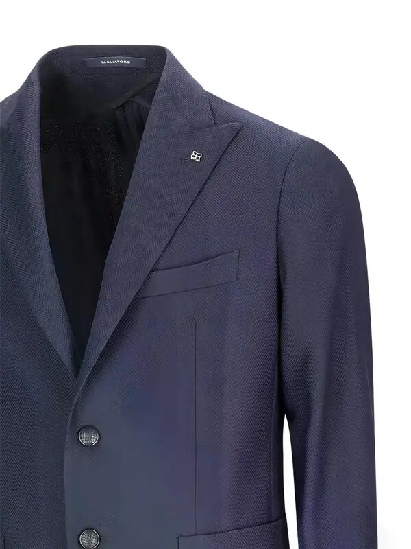 Tagliatore Herringbone Two-button Blazer - Blue