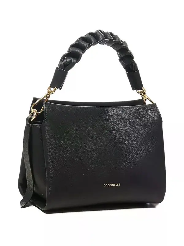 COCCINELLE Braided-handle Leather Shoulder Bag - Black