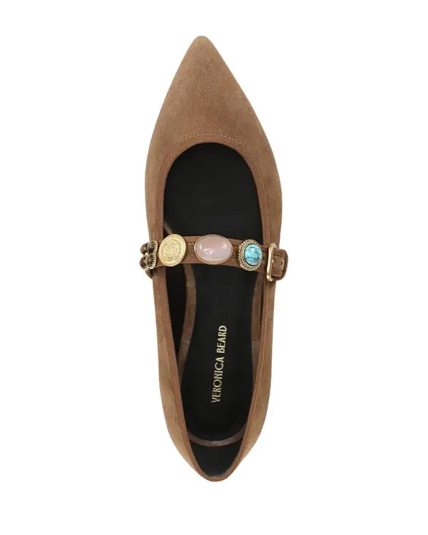 Veronica Beard Selene Charm Flat - Chestnut