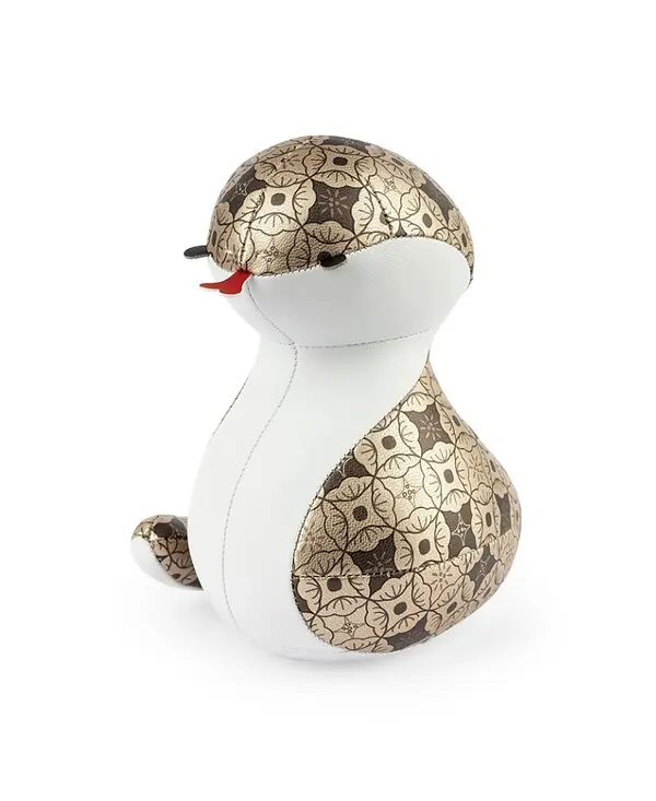 ZUNY Snake Nick Big Paperweight - Gold Blossom And White