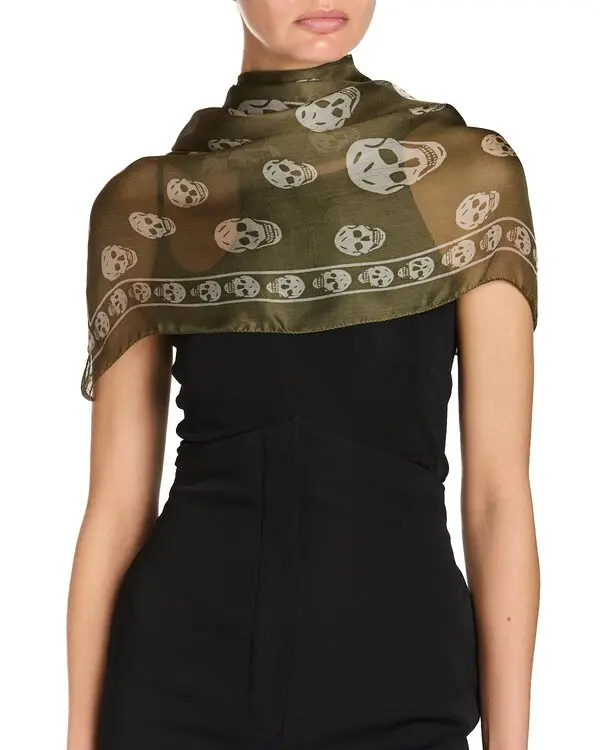 Alexander McQueen Skull Silk Scarf - Caper