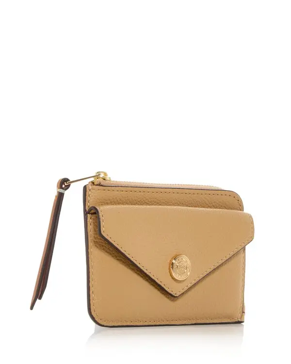 Tory Burch Envelope Zip Card Case - Biscotti