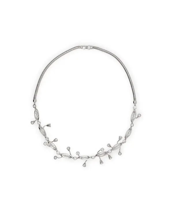 LANVIN Aede Crystal Choker Necklace - Silver Crystal