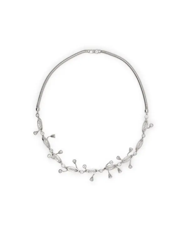 LANVIN Aede Crystal Choker Necklace - Silver Crystal
