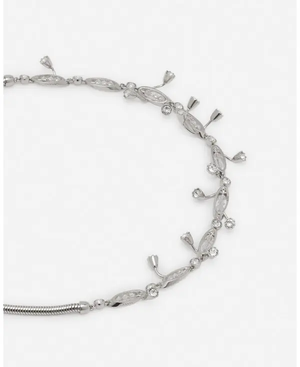LANVIN Aede Crystal Choker Necklace - Silver Crystal