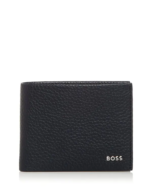 BOSS Crosstown Bifold Leather Wallet - Navy