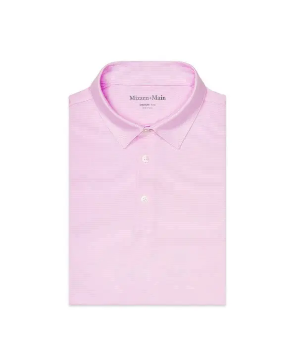 Mizzen+main Versa Short Sleeve Polo - Rose Feeder Stripe