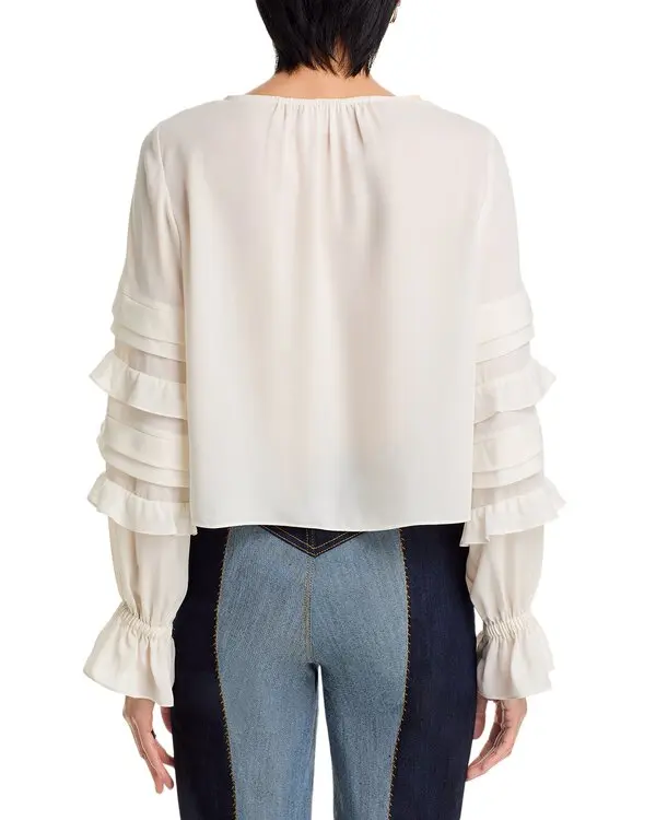 Cinq À Sept Anta Ruffled-sleeve Top - Ivory