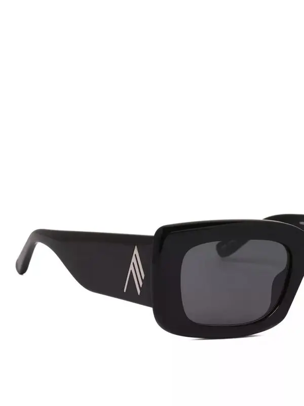 Attico Logo-plaque Rectangle-frame Sunglasses - Black