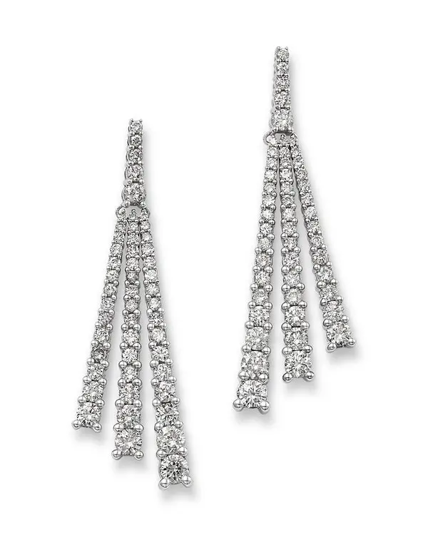 Bloomingdale'S Diamond Triple Row Drop Earrings, 2.50 Tcw - White